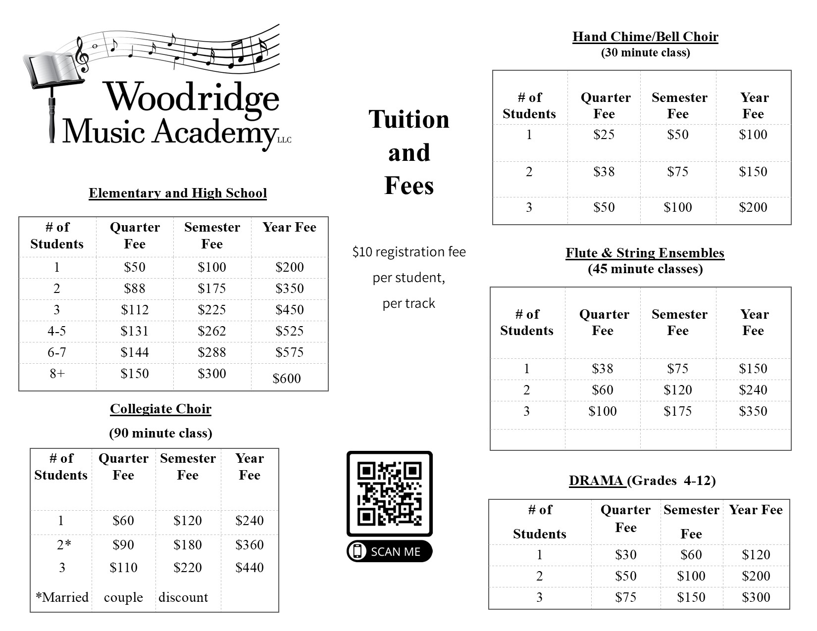 Tuition and Fees – Woodridge Music Academy