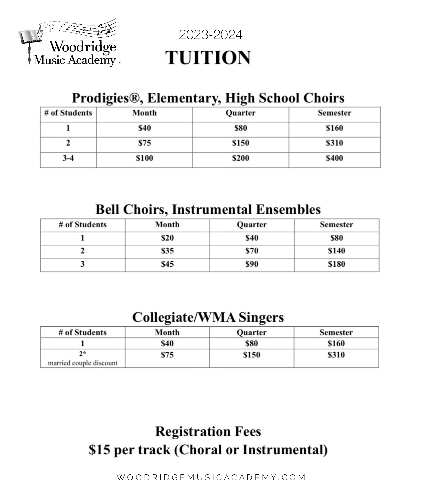 Tuition and Fees – Woodridge Music Academy